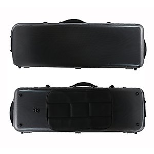 Adjustable 15-17 inch Viola Case 16 inch Hard Carbon Fiber Viola Box Composite with Neck Straps & Music sheet Bag (Black)