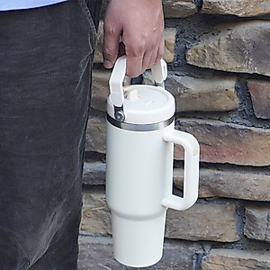 Dreamfocus 40 oz Leak Proof Handle Flip Straw Lid Replacement for Stanley 40 oz Quencher Tumbler, Not for 30 oz Cup