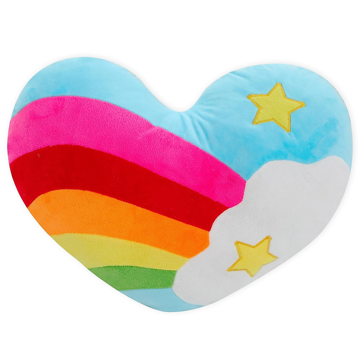 zxmbeddings 17.7"X13.8"Heart Pillow Stuffed Rainbow Heart Shaped Throw Pillow Plush Toy,Star