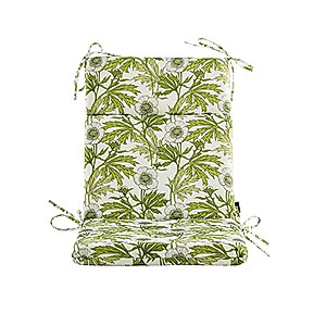 BLISSWALK Outdoor Chair Cushion Bottom and Back，one Piece high Back Adirondack Chair Cushion, Patio Cushions for Bifold Lawn Chair 45.5" x 21", 1 Count,Floral