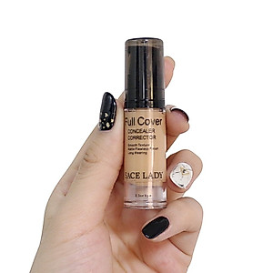 Pro Full Cover Liquid Concealer, Waterproof Smooth Matte Flawless Finish Creamy Concealer Foundation Corrector for Eye Dark Circles Spot Face Concealer Makeup Base, 6ml/0.20Fl Oz
