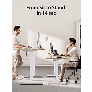 Totnz Electric Standing Desk, Height Adjustable Sit Stand up Desk, L-Shaped Memory Home Office Desk with Hook, 55 x 34 inch