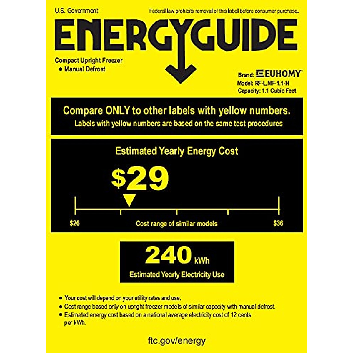 EUHOMY Upright freezer, 3.0 Cubic Feet, Single Door Compact Mini Freezer with Reversible Stainless Steel Door, Small freezer for Home/Dorms/Apartment/Office (Silver)