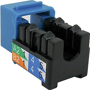 CAT6 RJ45 Keystone Jack, V-Max Series - Blue Color - (50 pack)