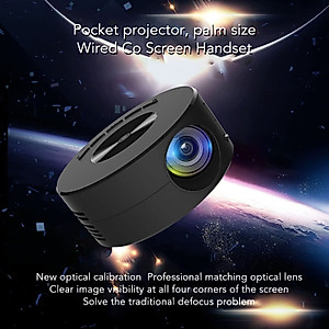 Mini Portable Projector, Small Outdoor Video Projectors with Synchronize Smartphone Screen Function, Movie Projector Compatible with iOS, Phone, Tablet, with Remote Control