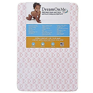 Dream On Me 3" Fiber Carina Collection Playmat, Greenguard Gold Certified, Wave Pink