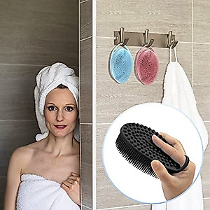 3 Pack Silicone Body Scrubber, Exfoliating Body Scrubber Soft Silicone Loofah Body Scrubber Fit for Sensitive and All Kinds of Skin Clean and Sanitary