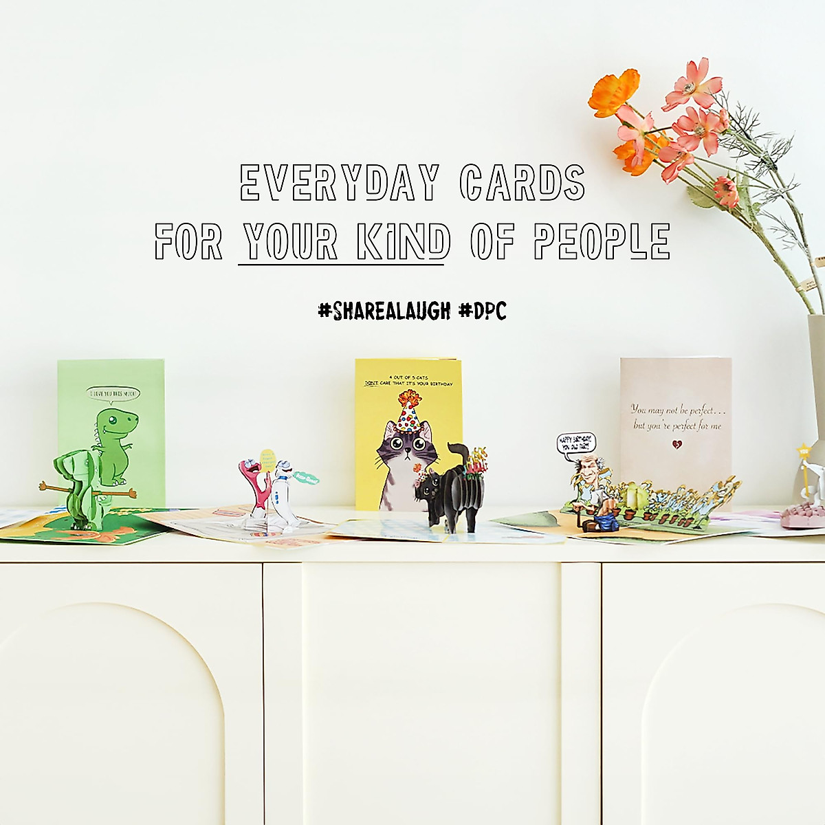 Dirty Pop Cards - Purr-fect Pop Up Birthday Card, 3D Cat Farting Confetti Funny Birthday Card, Cat Mom or Dad Bday Popup Cards for Husband, Wife, Friend, and Every Cat Lover - 1 Card 5 x 7 inch, 1 Notepaper, 1 Envelope