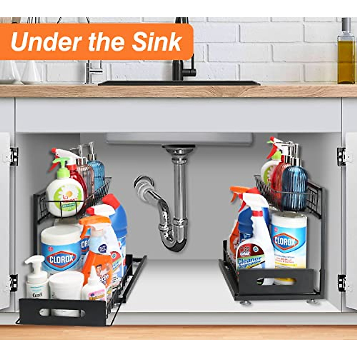 Haturi Vacuum Stand for Dyson V15 V11 V10 V8 V7 V6 & Under Sink Organizers and Storage