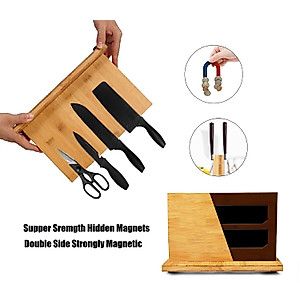 EYdoter Knife Block,Magnetic Knife holder,Bamboo knives Storage Holder stand