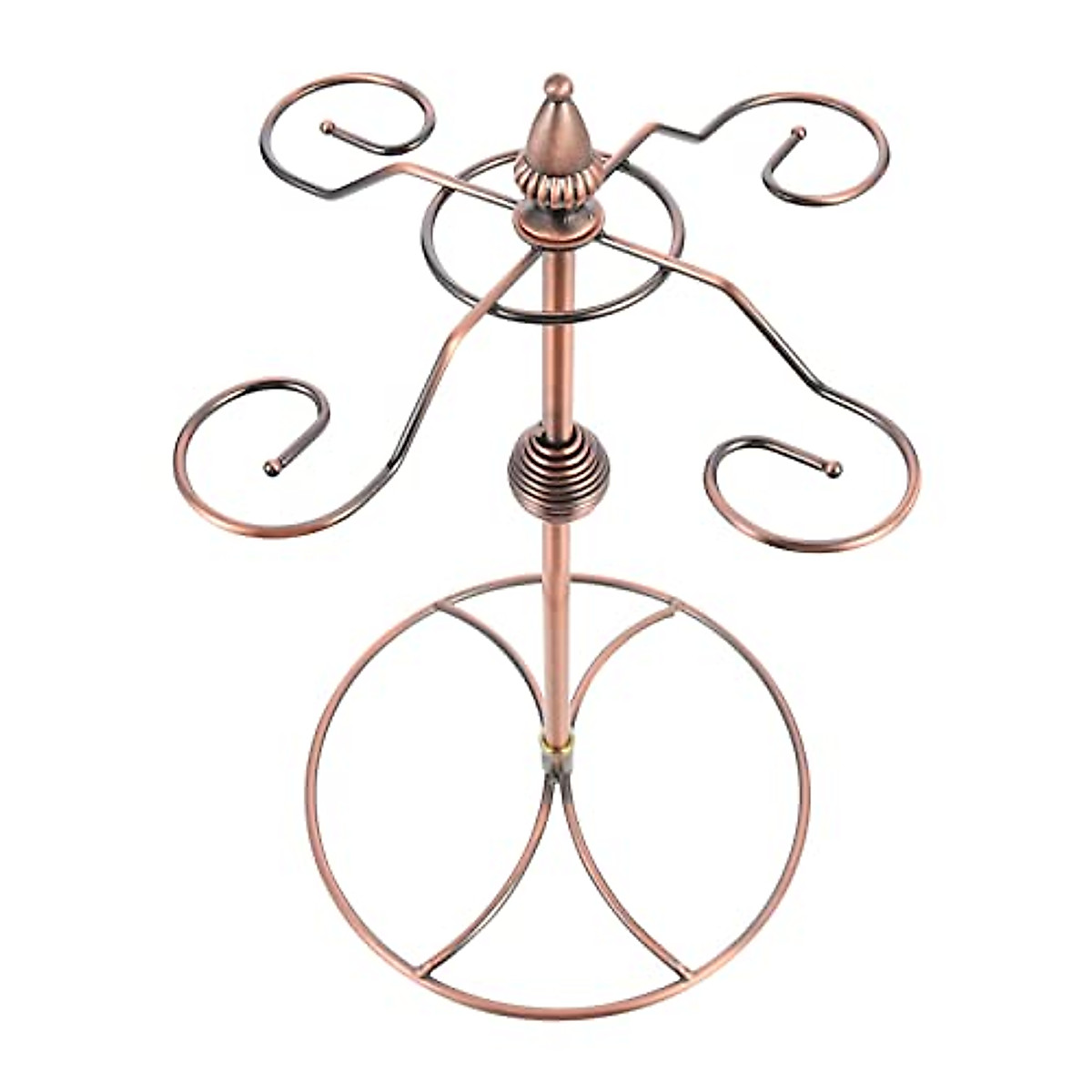 VOSAREA Countertop Wine Rack Wine Glass Holder Red Wine Drying Rack Freestanding Stemware Holder Stand Holds Up to 4 Glasses for Home and Bar Storage Bronze Goblet Storage Rack