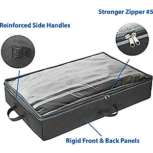 Simple Houseware 2 Pack Under Bed Storage Bin, Black