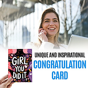 Congratulations Card for Women - Proud of You Card for Her - Graduation Card for Her 2024 - Encouragement Card - Promotion Card for Girls - Well Done Cards - Girl Greeting Card