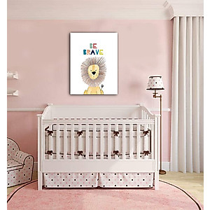 YHAOU Baby Nursery Wall Art Cute Cartoon Animal Pictures Canvas Prints Inspirational Quote for Kids Room Bedroom Decor Adorable Pictures Ready to Hang, 12 x 16 Inch