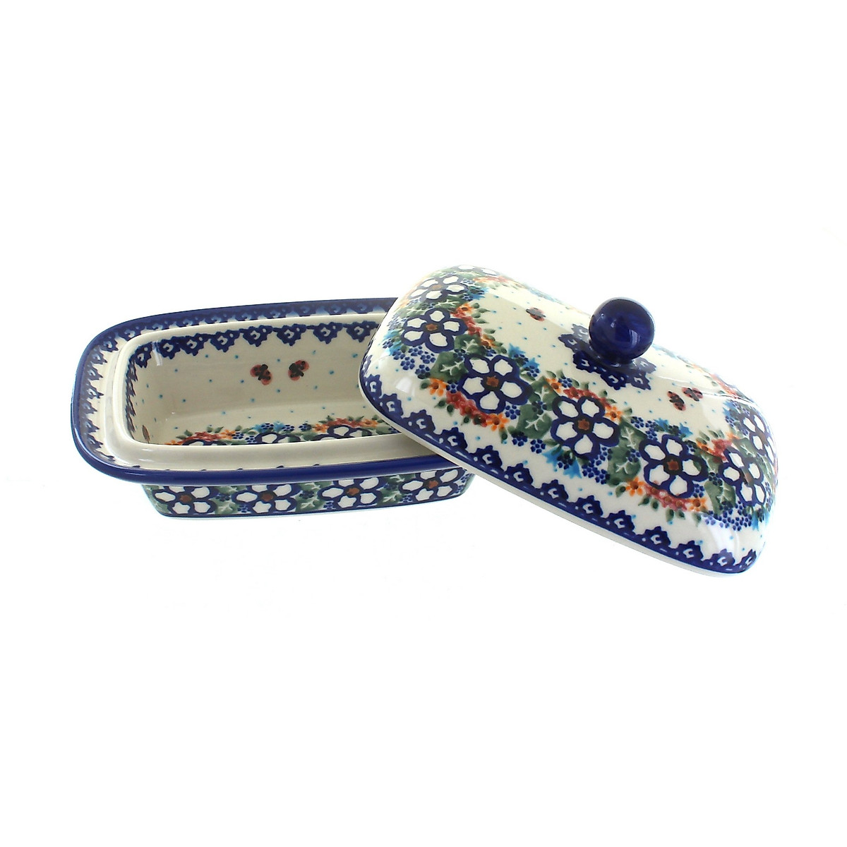 Blue Rose Polish Pottery Scarlett Butter Tub