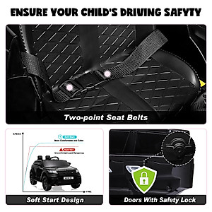 TOBBI 12V Licensed Land Rover VELAR Vehicle, Kids Ride On Car w/2.4G RC, 4 Wheel Suspension, LED, Music, for Boys Girls (White)