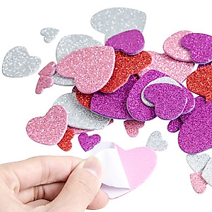 JOYIN 126+ Pcs Valentines Day Craft Gift Set with 100 Heart Doilies, 24 Pcs Foam Hearts & 2 Bags of Foam Heart Stickers for Kids, Tableware Decoration, Home Activitie, Kitchen Disposable Table Doilies