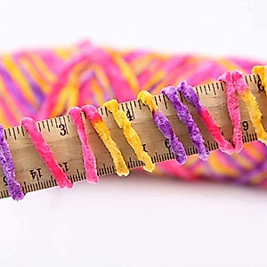 TEXXY 500g Bulky Vegan Soft Yarn Baby Chenille Velvet Yarn Knitting Crochet Yarn Crochet Chenille Yarn DIY Velvet Chenille Yarn (Color : Orange Green)