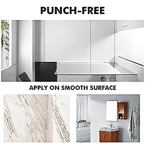 Beautytang Swing Towel Holder Rack，Wall Mounted Towel Bar Swivel Arm Hand with Hooks 3-Arm，Space Saving White Magnetic Towel Bar,Self Adhesive Punch-Free Towel Rack for Bathroom Kitchen