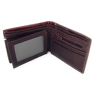 Western Genuine Leather Floral Tooled Horse Concho Mens Short Bifold Wallet in 2 colors (Coffee)