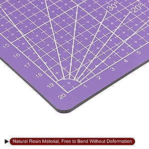 HARFINGTON A4 Self-Healing Cutting Mat 12"x9" Double-Sided Craft Cutting Board for DIY Art Work Sewing Cutting, Purple