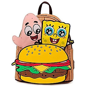 Loungefly Spongebob Squarepants Krabby Patty Group Womens Double Strap Shoulder Bag Purse