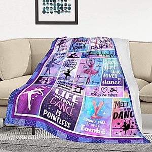 Dancer Gifts Blanket- Dance Gifts for Girls - Ballet Gifts - Dance Teacher - Dance Gifts for Teen, Dance Recital Dancing Heart Cheerleader Gymnastics, Cheerleading Gifts Throw Blankets 60x50in