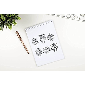 6pcs Cute Owls Clear Stamps Silicone Stamp Cards with Sentiments, Fall Owl Letters Pattern Clear Stamps for Holiday Card Making Decoration and DIY Scrapbooking Album DIY Crafts