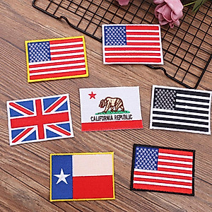 TENDYCOCO British Union Jack Embroidered Patch England Flag UK Great Britain Iron on Sew on Emblem Art Craft Patches for Clothes Jacket Costume Hat 6pcs