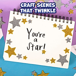 READY 2 LEARN Glitter Foam Stickers - Silver and Gold Stars - Pack of 168 - Self-Adhesive Stickers - Stickers for Scrapbooks and Cards