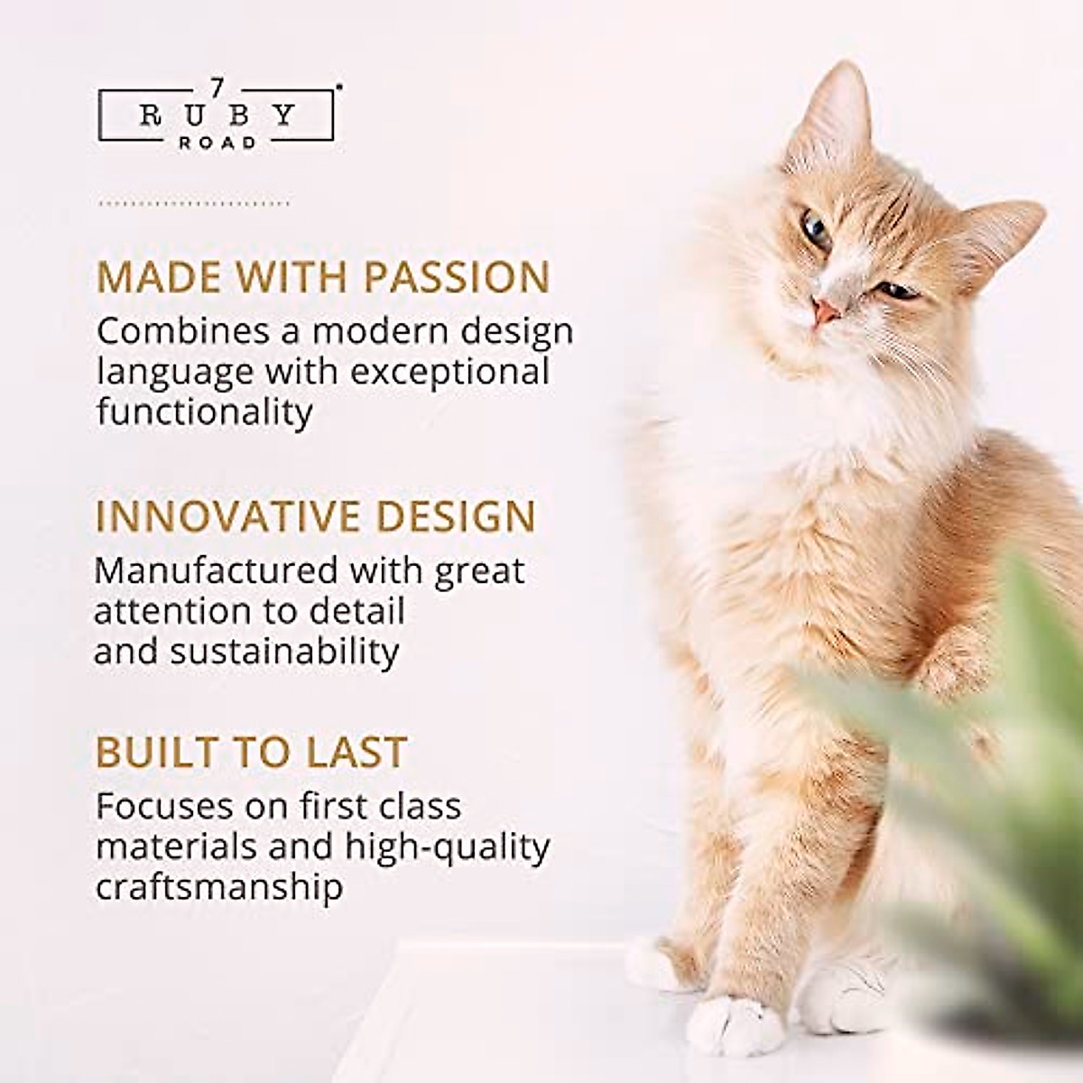 7 Ruby Road Cat Ball Track Toy 100% Natural Sustainable Wood Interactive Cat Toy - Interactive Indoor Cats Toy for When You are Away - Self Play Interactive Cat Toy for Indoor Cats Toy Ball Track