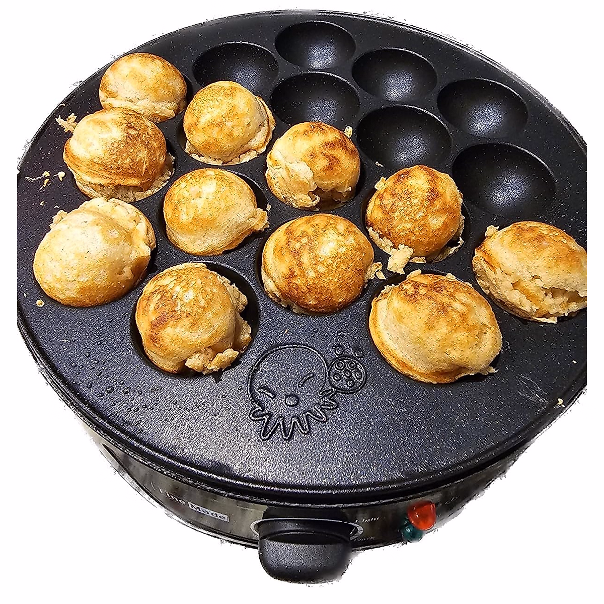 KZU 18-Hole Takoyaki Maker, 700W Electric Octopus Ball Pan with Decent Temperature Control, Non-stick Takoyaki Pan, Non Stick Cake Pop Pan