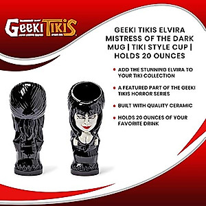 Geeki Tikis Elvira Mistress of the Dark Mug | Official Elvira Collectible Tiki Style Ceramic Cup | Holds 20 Ounces