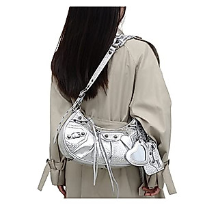 Tuoig Large Crocodile Pattern Bags Crossbody Bags for Women Shoulder Bag (Color : Black, Size : 33)