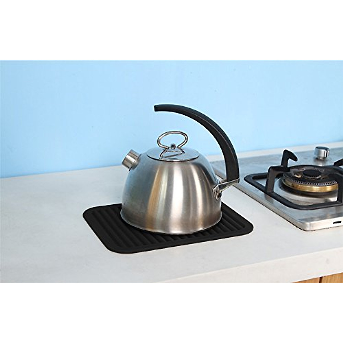 dealcase 9"X12" Environmental Silicone Mats, Premium Quality Insulated Flexible Durable Non Slip Coasters Hot Pads Hot Dishes, Pots Pans - Waterproof Trivet mat, Tableware Pad, Hygienic Safety, Black