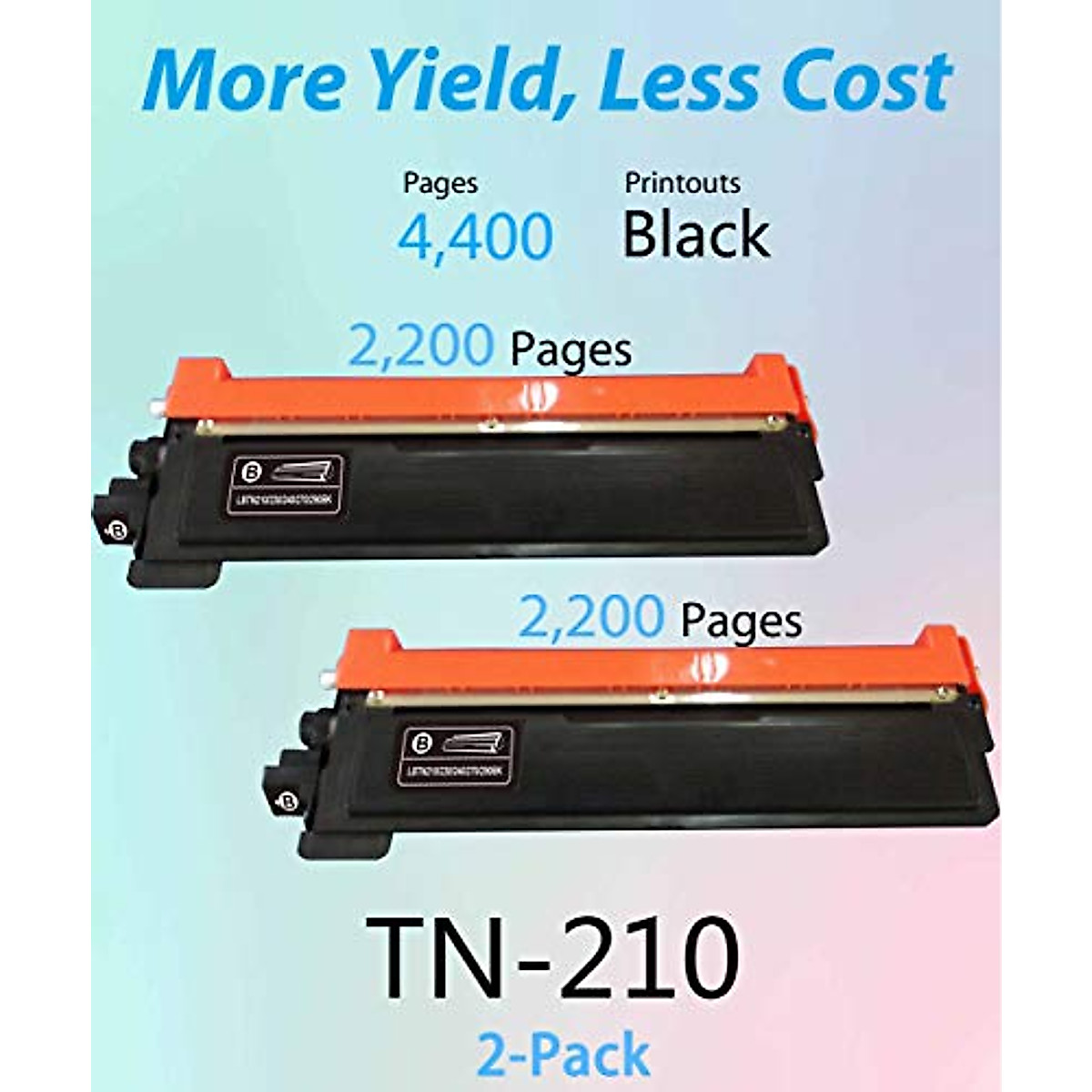 MM MUCH & MORE Compatible Toner Cartridge Replacement for Brother TN210 TN210BK TN-210 TN-210BK Used for HL-3070CW 3075CW 3040CN 3045CN MFC-9120CN 9320CW 9010CN Printer (2-Pack, Black)