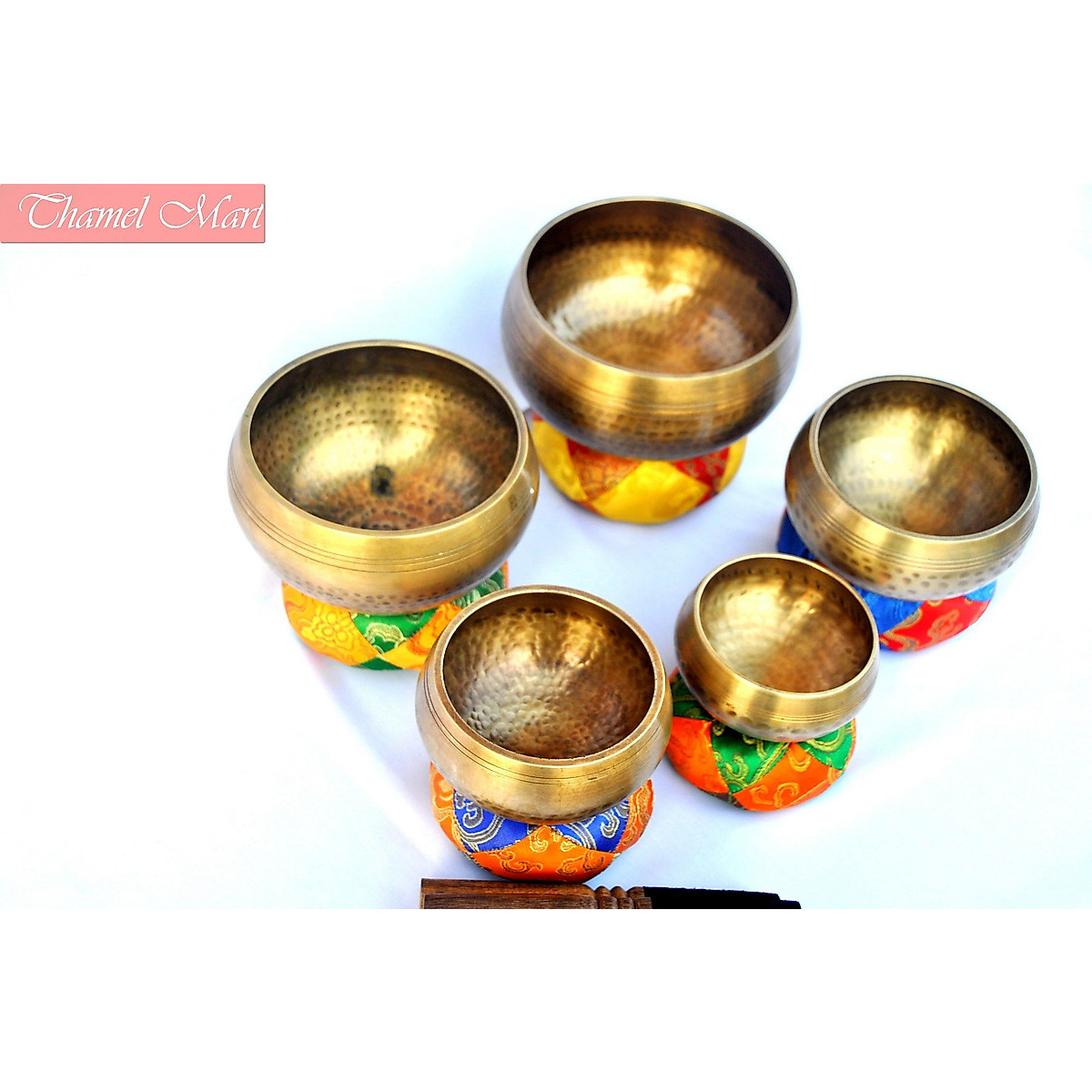 Set of 5 Hand Hammered Singing bowls-tibetan singing bowl-meditation bowls, Healing bowls