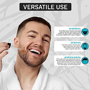 VOLT Lube Mens Beard Oil & Hair Softener with Jojoba & Argan Oil, 1 Fl Oz (30 ml) Bottle Unscented