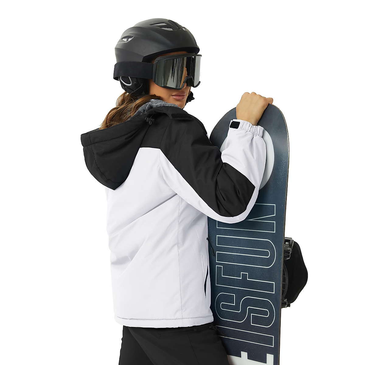 TACVASEN Women's Ski Jacket Waterproof Snow Jackets for Women Winter Warm Fleece Mountain Jacket Windproof Rain Jacket with Hood