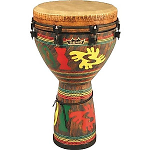 REMO Djembe, MONDO(TM), Key-Tuned, 12" x 24", SKYNDEEP® FIBERSKYN®, Contour Tuning Brackets, Multi-Mask Finish