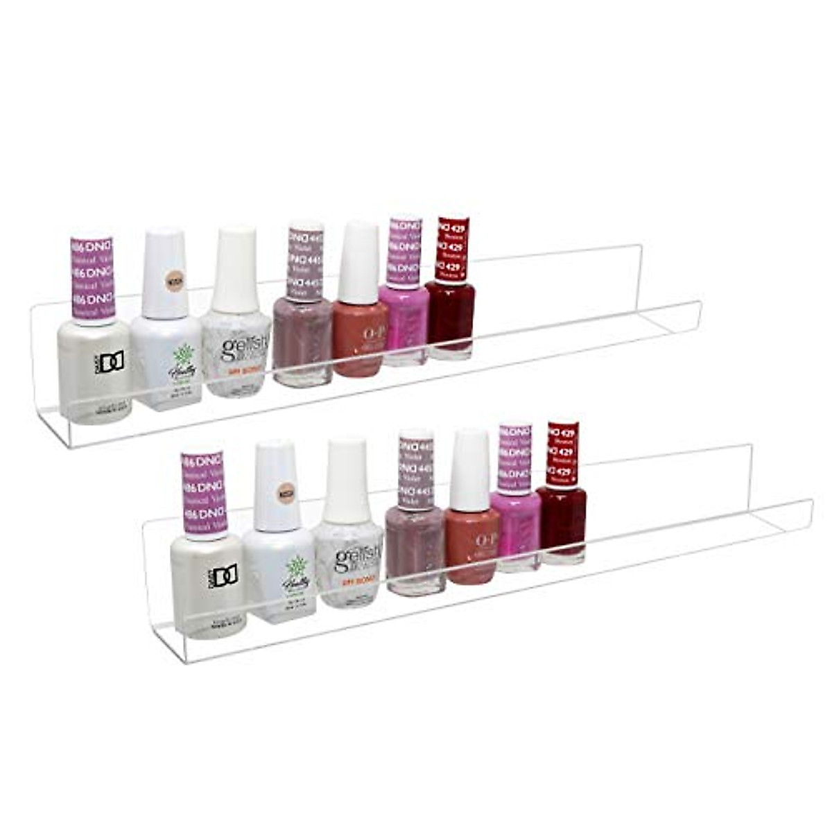 Jusalpha Acrylic Glass Floating Wall Ledges and Display Shelves - Photo Ledge or Nursery/Kids' Wall Bookshelf, 04, 17 Inches