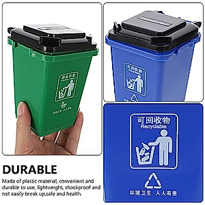 Cabilock Mini Dumpster Small Recycling Bin 2 Pcs Mini Pencil Stand Small Trash can Office Supplies Organizer Curbside Garbage Trash Mini Dumpster Pencil Holder