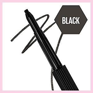Maybelline New York Hyper Easy No Slip Pencil Eyeliner Makeup, Black, 0.001 oz.