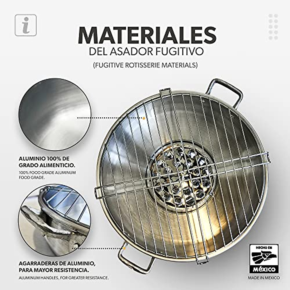 Asador fugitivo mexicano para estufa con disco giratorio - Fugitive mexican stove with grill spinning disc metal.