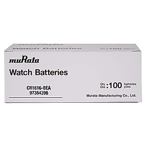 Murata CR1616 Battery DL1616 ECR1616 3V Lithium Coin Cell (100 Batteries)