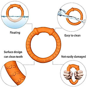 LaRoo Dog Toys for Large Dogs,Floatable Dog Flying Discs,3 Sizes Interactive Dog Ring Tug Toy, Funny Dog Teething Toys for Catch, Fetch