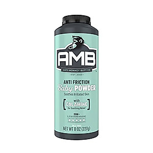 Anti Monkey Butt Baby Powder, Cornstarch Baby Powder Prevents Diaper Rash, Talc Free Hypoallergenic Formula with Calamine, Anti Chafing and Anti Itch, 8 oz