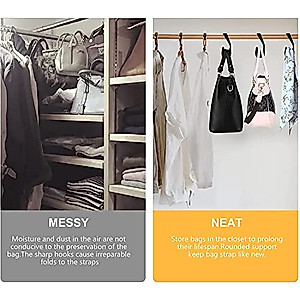 VANPEUSO Purse Handbag Hanger Hook, Over The Closet Rod Hanger for Organizer and Storage（4 Pack，Black）