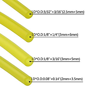 Savior 4 Size 6-Feet Fuel Line Hose Tube I.D. x O.D. 3/32" x 3/16" 1/8" x 1/4" .080" x .140" 1/8" x 3/16" for Zama Poulan Craftman Chainsaw String Trimmer Blower Weedeater