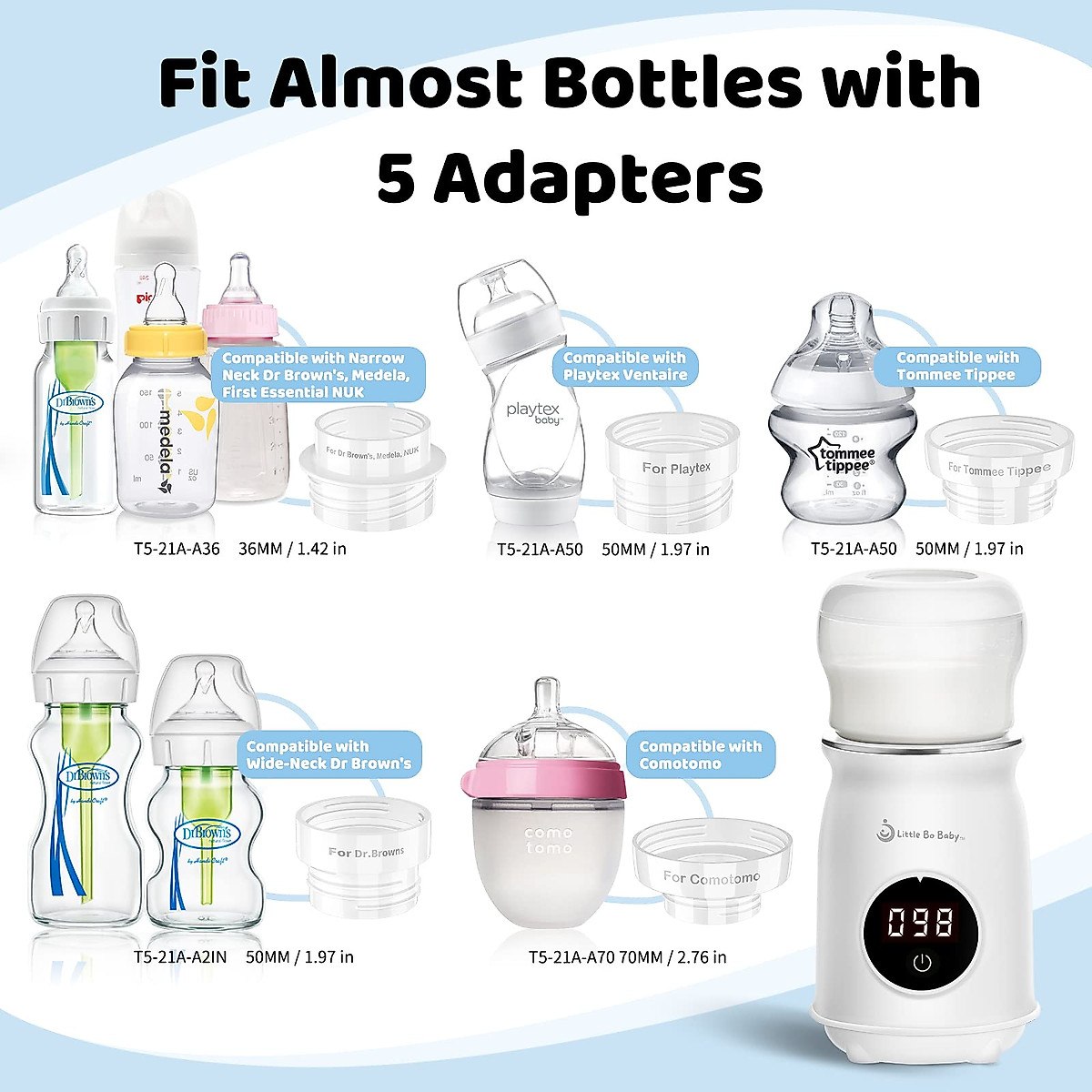 Little Bo Baby Portable Bottle Warmer Set Travel Bottle Warmer for Breastmilk and Formula Bottle Warmer
